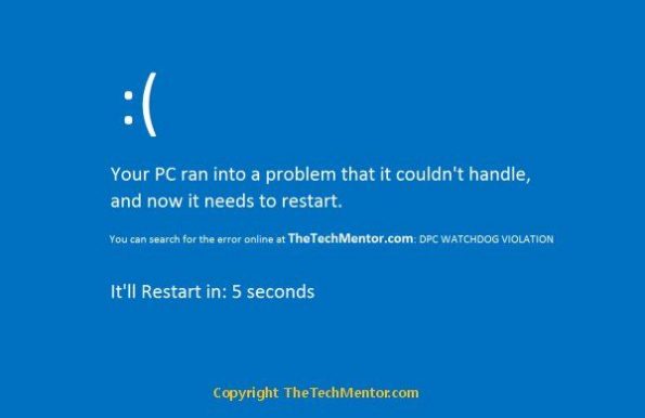 DPC Watchdog Violation Fix Steps - TheTechMentor.com