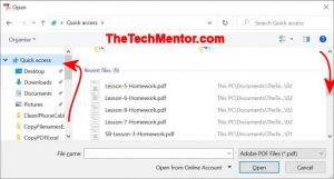 Copy multiple PDF file names to Excel - TheTechMentor.com